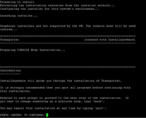 Installing the Transporter from the Command Line on Unix